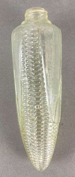 Clear Glass Corn Flask - Matthew Bullock Auctioneers