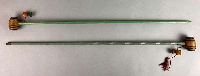 Group of 2 Worlds Fair Wood Carnival Canes - Matthew Bullock Auctioneers