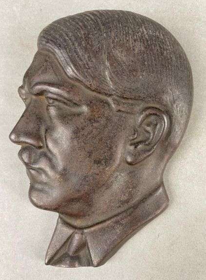 WW2 German Adolf Hitler Metal Plaque - Matthew Bullock Auctioneers