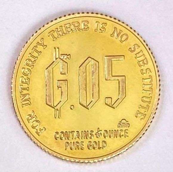 RARE Gold Standard $5 1980 Nicholas L. Deak 1/20th oz. Pure Gold Round ...