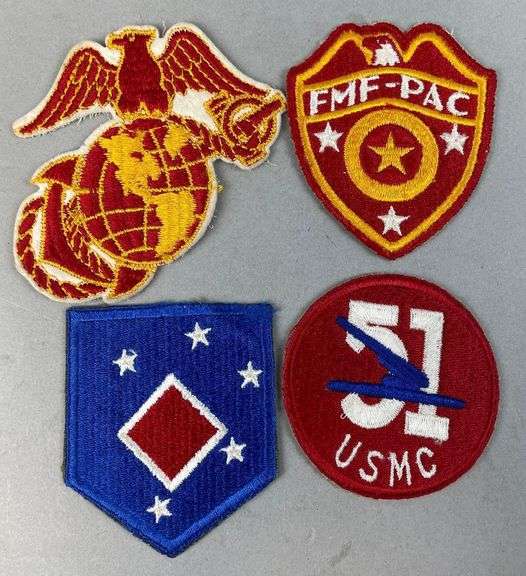 Group of 4 WW2 USMC Patches - Matthew Bullock Auctioneers