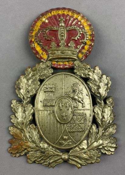 Spanish-American War Spanish Sun Helmet Plate - Matthew Bullock Auctioneers