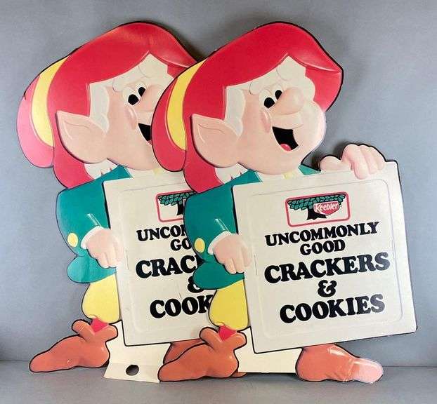 Group of 2 Keebler Elf Poster-Board Advertising Signs - Matthew Bullock ...