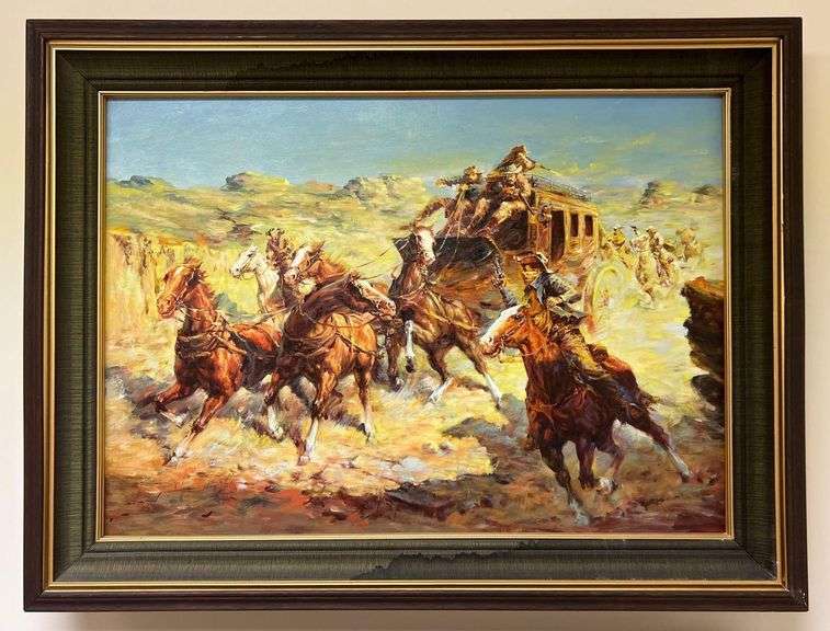 Downing the Leader Frederic Remington Replica Oil on Canvas Painting ...
