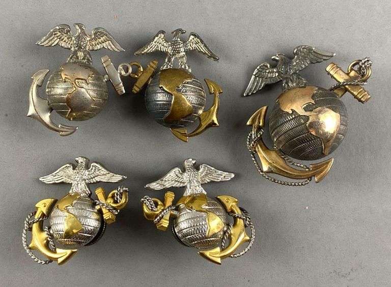 Group of 5 Sterling Silver United States Marine Corps Pins - Matthew ...