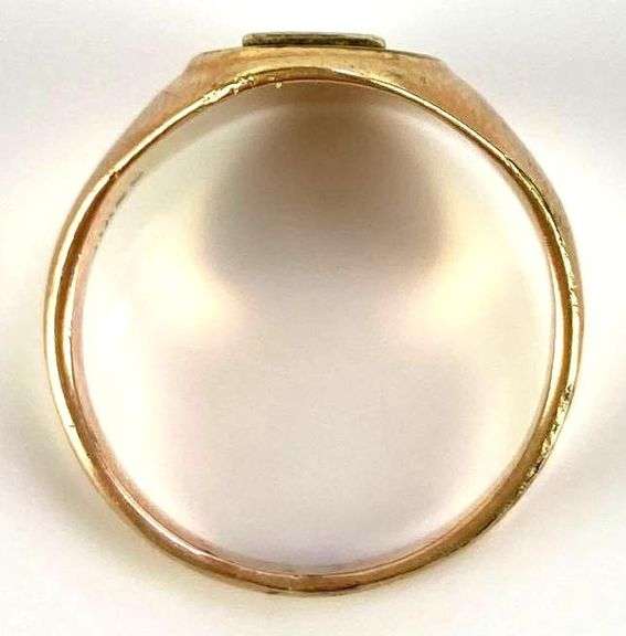 14K Gold Military Member Serving Inlaid Ring Circa WW2 - Matthew ...