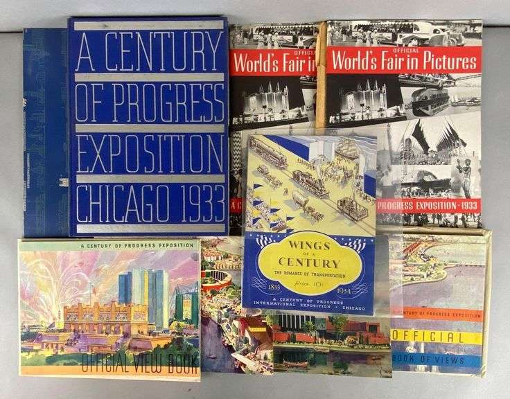 Group of 8 Chicago A Century of Progress Exposition Books and More ...