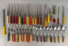 Group of 30+ Colorful Handled Flatware - Matthew Bullock Auctioneers