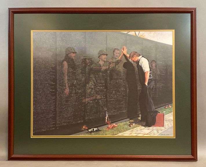 1988 Lee Teter Reflections Vietnam Memorial Lithograph Print - Matthew Bullock Auctioneers