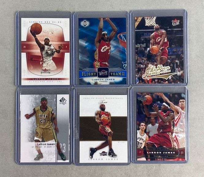 6 - LeBron James Cards with Inserts - Matthew Bullock Auctioneers