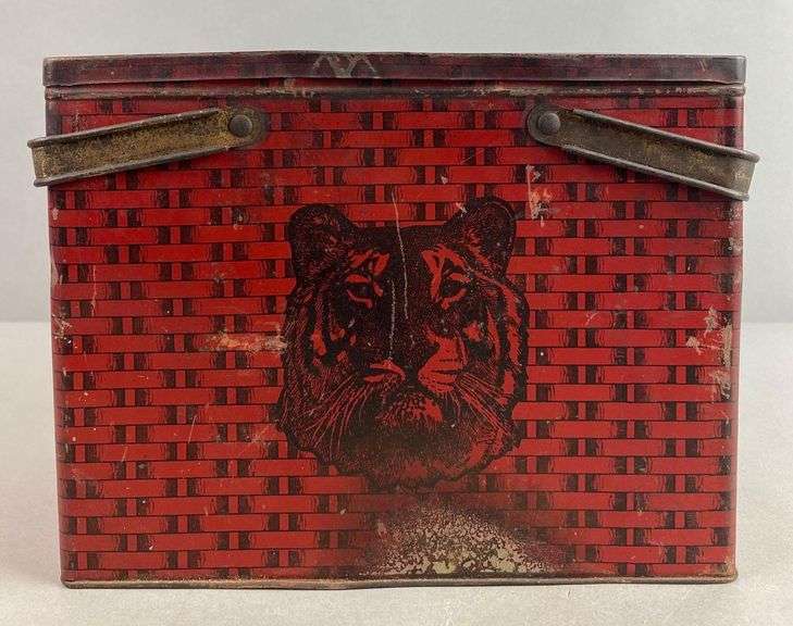 Tiger Bright Sweet Chewing Tobacco Tin Lithograph Basket - Matthew ...