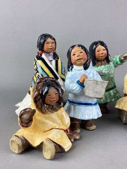 Group of 7 Native American C. Alan Johnson Signed Figures - Matthew ...