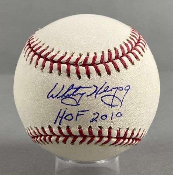 Whitey Herzog Signed Baseball with Inscription and PSA Graded 9 ...