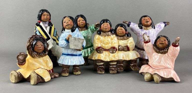 Group of 7 Native American C. Alan Johnson Signed Figures - Matthew ...