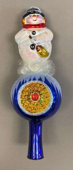 Christopher Radko Snowman Glass Finial Tree Topper - Matthew Bullock ...