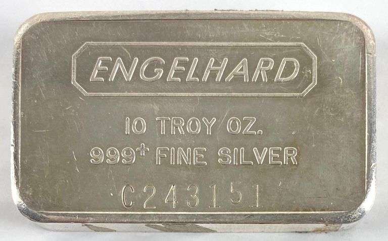 Engelhard Horizontal 10oz. .999 Fine Silver Ingot / Bar - Matthew ...