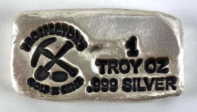 Prospectors Gold and Gem Horizontal 1oz. .999 Fine Silver Ingot / Bar ...