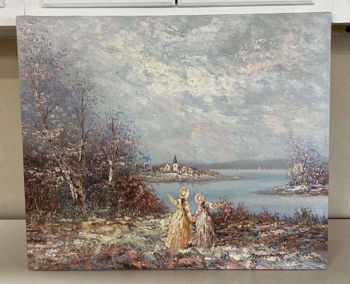 Marie Charlot Women Looking to Town Oil Painting on Canvas - Matthew ...