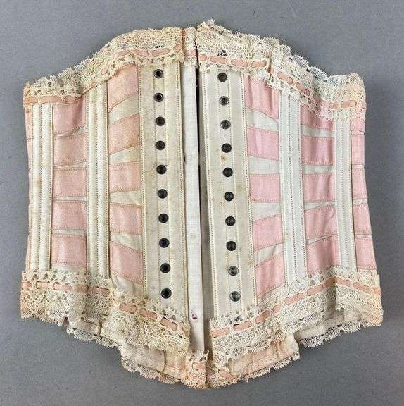 Antique Pink Kant Rust Wire Bonned Corset - Matthew Bullock Auctioneers