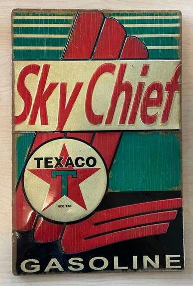 Reproduction Sky Chief Texaco Gasoline Advertising Sign - Matthew ...