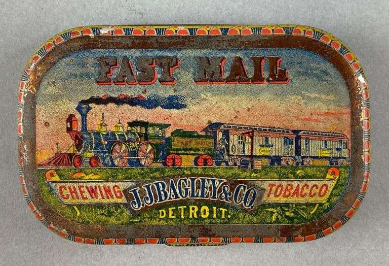 Fast Mail JJ Bagley Advertising Chewing Tobacco Tin - Matthew Bullock ...