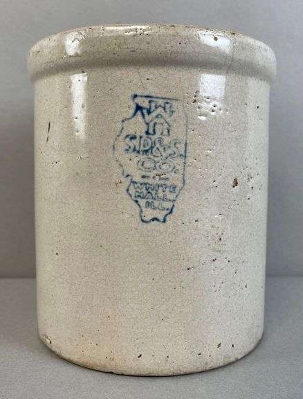 White Hall Illinois S.P. and S. Co. Stoneware Crock - Matthew Bullock ...