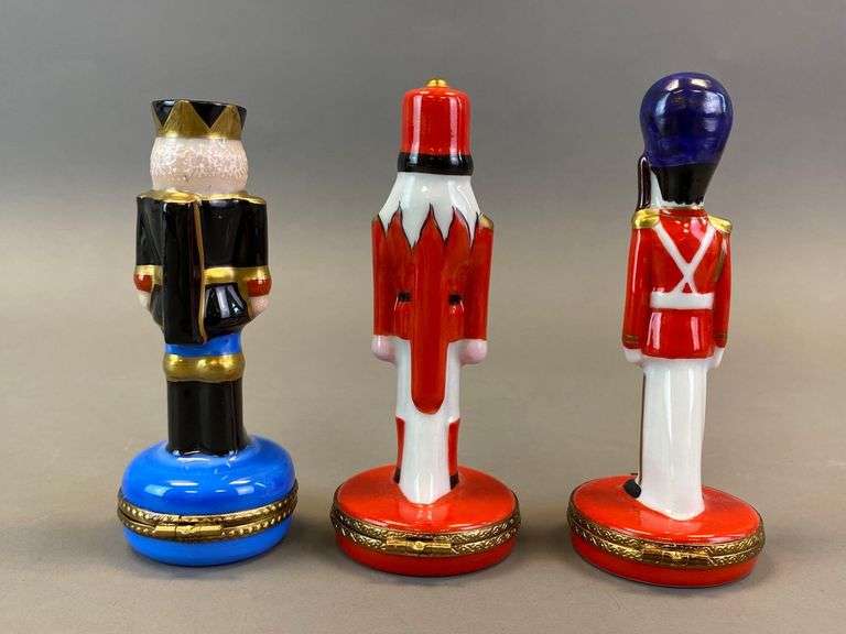 Group of 3 Limoges France Porcelain Nutcracker Trinket Boxes - Matthew ...