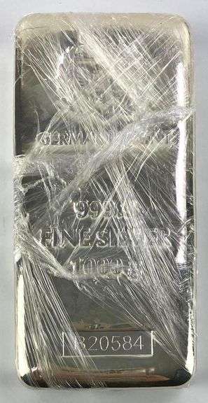 Germania Mint Vertical 1000g. Kilo 999.9 Fine Silver Ingot / Bar ...