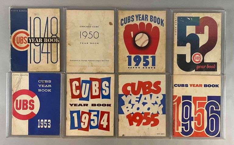 8 - 1948 - 56 Chicago Cubs Yearbooks - Matthew Bullock Auctioneers