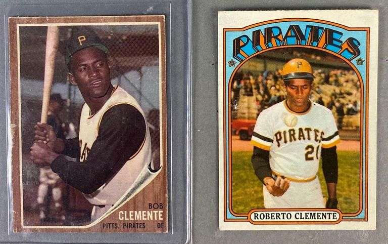 1962 and 72 Topps Roberto Clemente Cards - Matthew Bullock Auctioneers