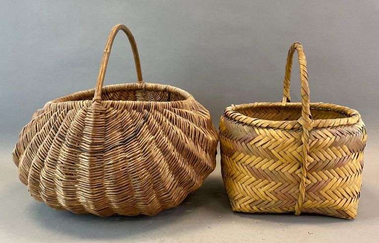 Group of 2 Woven Baskets - Matthew Bullock Auctioneers