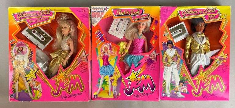 Group of 3 Hasbro Glitter n Gold Jem Fashion Dolls - Matthew Bullock ...