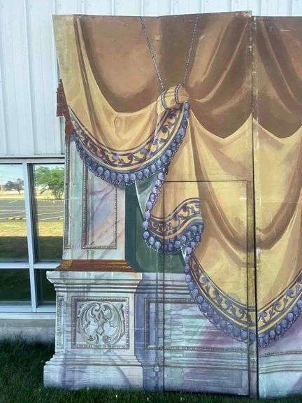 Group of 2 Vintage Masonic Temple Stage Backdrop Panels - Matthew ...
