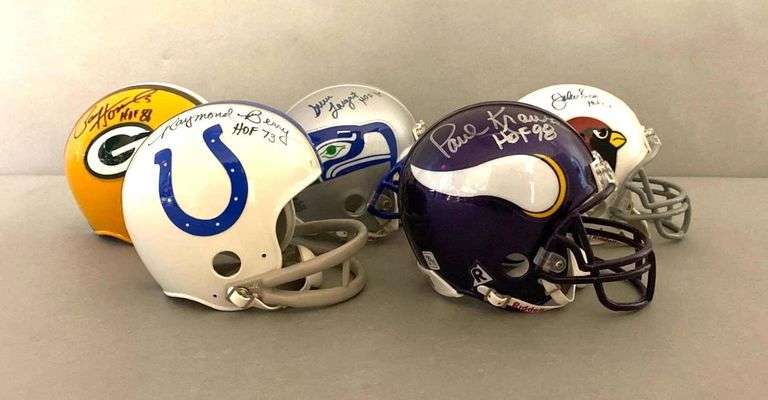 5 - NFL HOF Signed Mini Helmets - Matthew Bullock Auctioneers