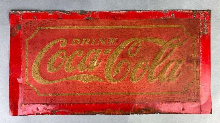 Vintage Coca Cola Advertising Metal Sign - Matthew Bullock Auctioneers