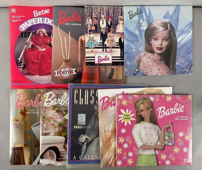 Group of 9 Barbie Calendars and More - Matthew Bullock Auctioneers