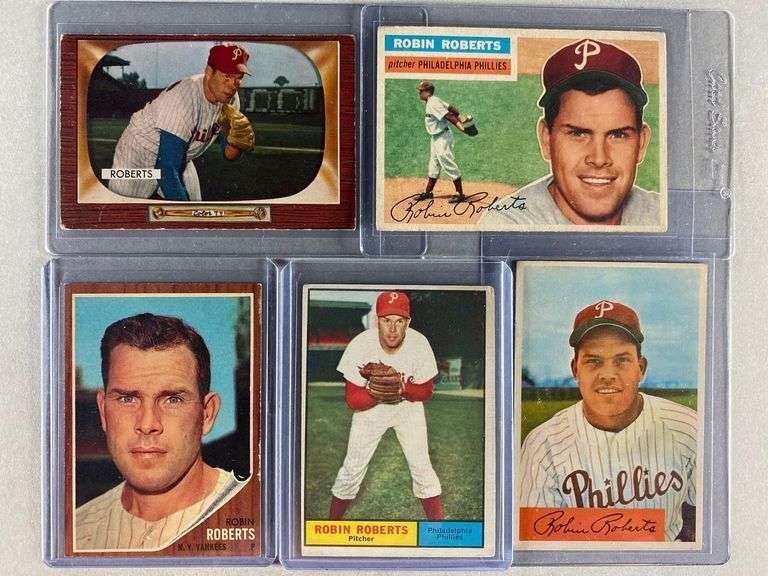 5 - 1954 - 62 Robin Roberts Cards - Matthew Bullock Auctioneers