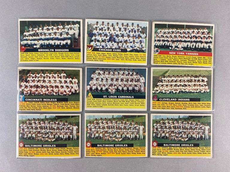 9 - 1956 Topps Baseball Team Cards - Matthew Bullock Auctioneers