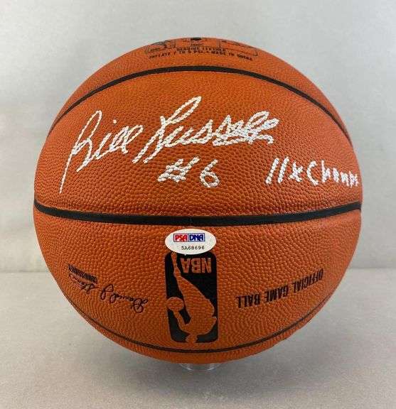 Bill Russell Signed Basketball with Inscription and PSA COA - Matthew ...