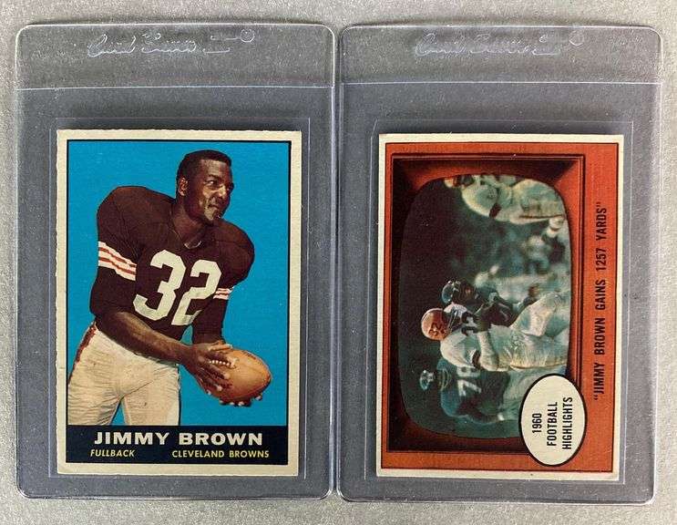 2 - 1961 Topps Jimmy Brown Cards - Matthew Bullock Auctioneers