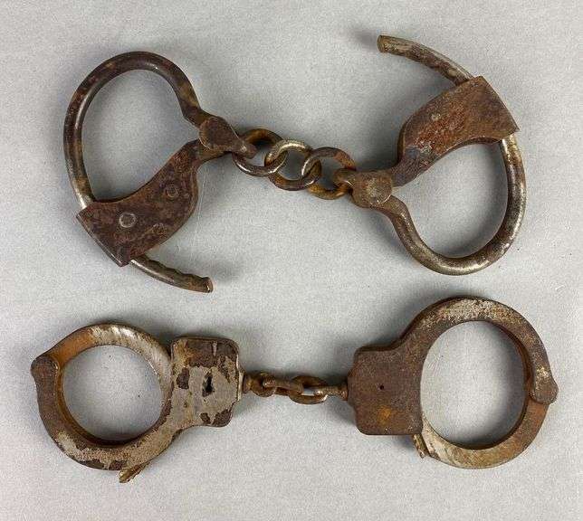 Group of 2 Pairs of Antique Handcuffs - Matthew Bullock Auctioneers