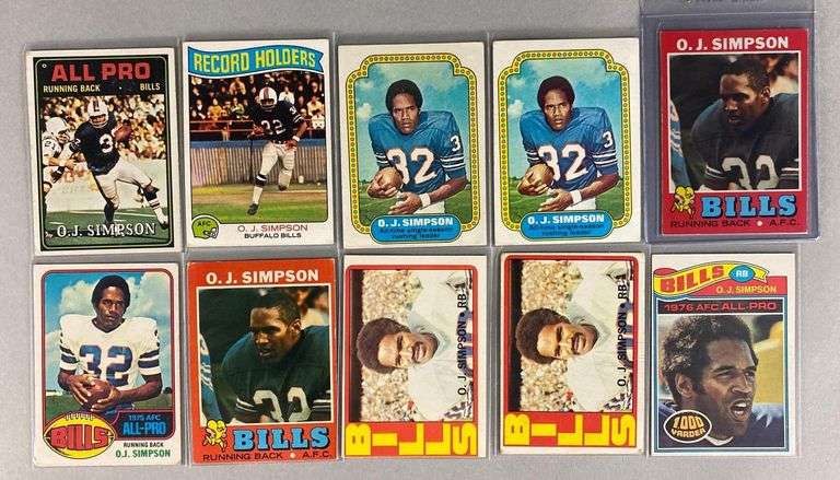 10 -1970s O.J. Simpson Cards - Matthew Bullock Auctioneers