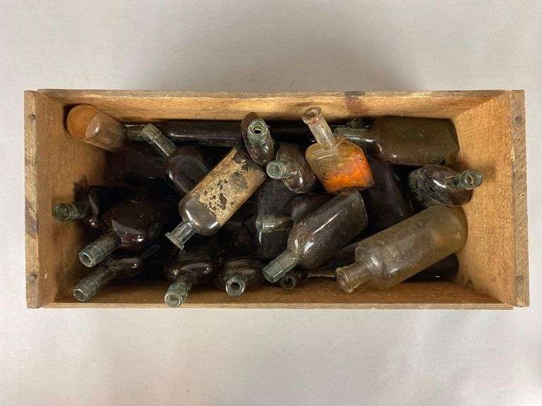 Wood Crate of Antique Tar and Apothecary Bottles - Matthew Bullock ...