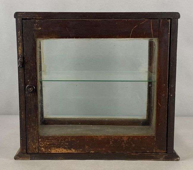 Antique Wood and Glass Tabletop Showcase Cabinet - Matthew Bullock ...