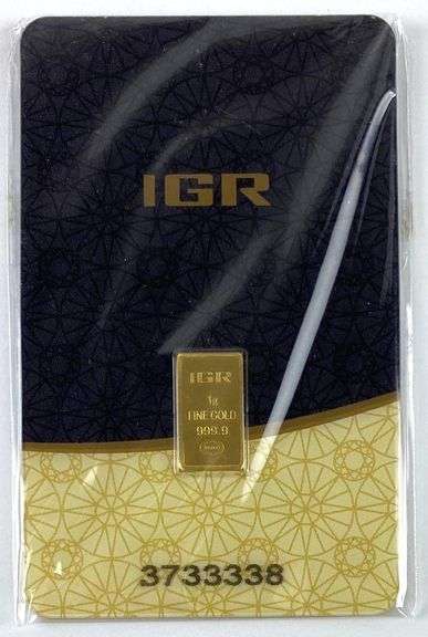 IGR Vertical 1 gram 999.9 Fine Gold Ingot / Bar - Matthew Bullock ...