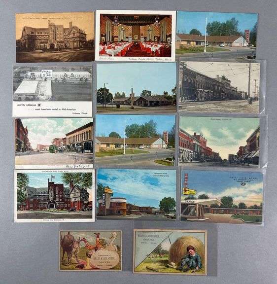 Postcards 14 Illinois Towns - Matthew Bullock Auctioneers