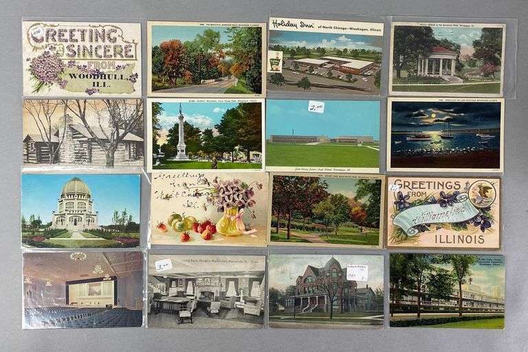 Postcards Approximately 450 Illinois Towns - Matthew Bullock Auctioneers