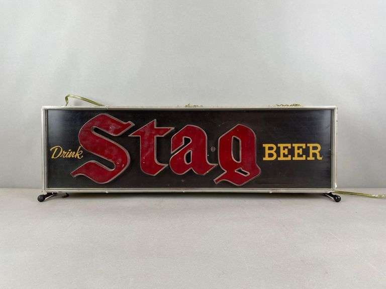 Vintage Stag Beer Light-Up Advertising Sign - Matthew Bullock Auctioneers