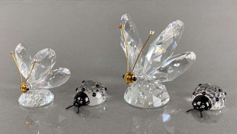 Group of 4 Swarovski Crystal Insects with Boxes - Matthew Bullock ...