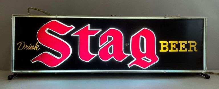 Vintage Stag Beer Light-Up Advertising Sign - Matthew Bullock Auctioneers